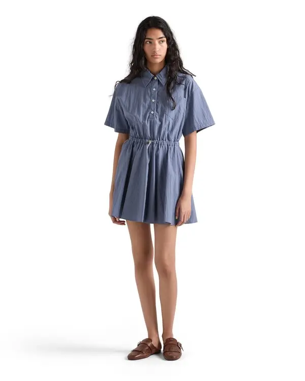 Prada Short-sleeved Technical Pongé Shirt Dress
