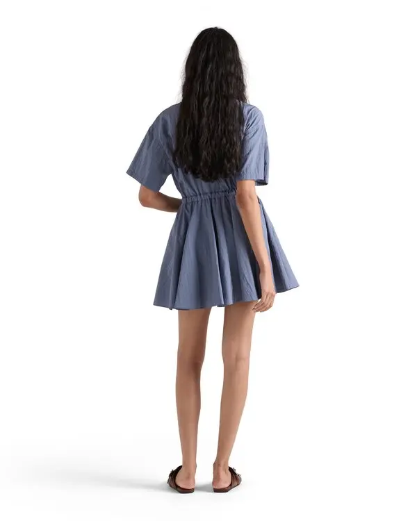 Prada Short-sleeved Technical Pongé Shirt Dress