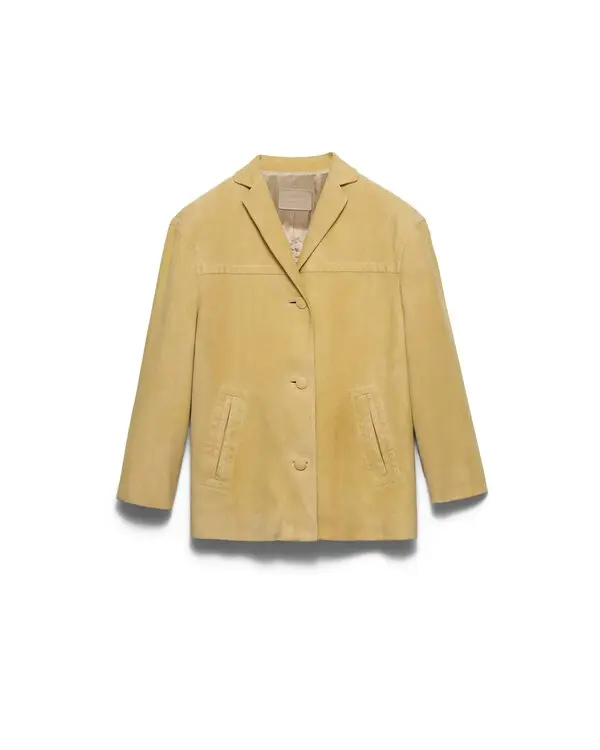 Prada Suede Caban Jacket - Yellow