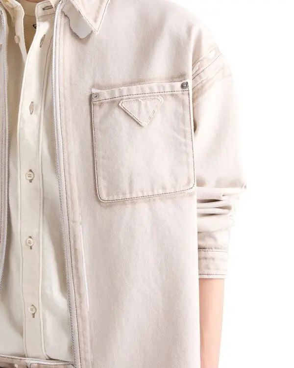 Prada Bull Denim Zipper Shirt