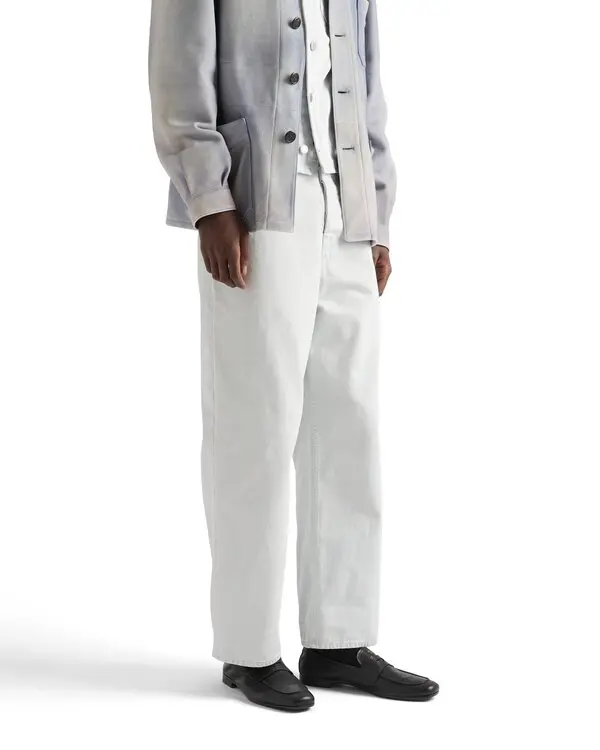 Prada Regular Fit Bleached Denim Jeans - Light Blue