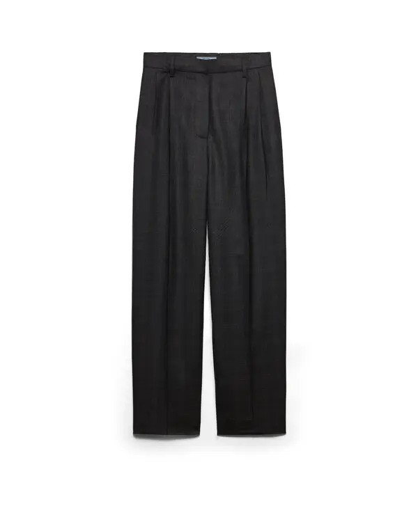 Prada Checked Wool Pants - Grey