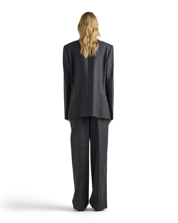 Prada Checked Wool Pants - Grey