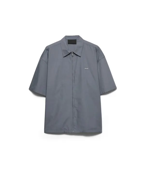 Prada Short-sleeved Technical Cotton Shirt - Grey