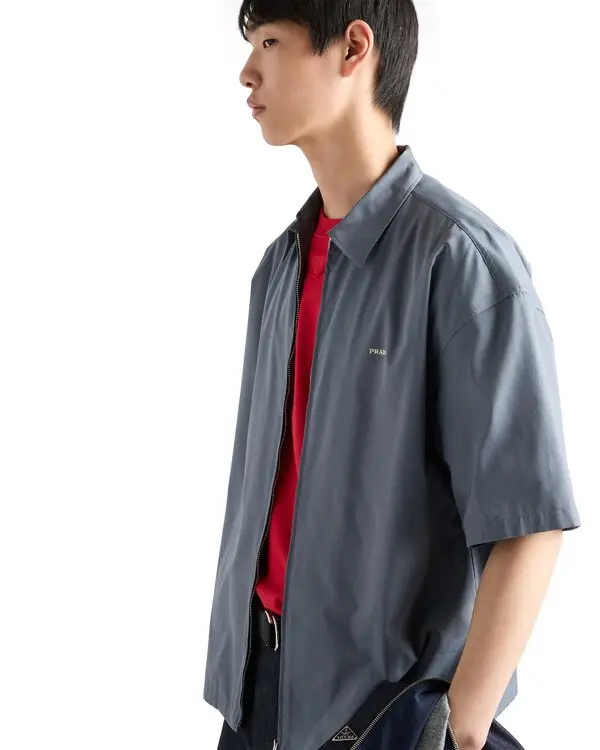 Prada Short-sleeved Technical Cotton Shirt - Grey