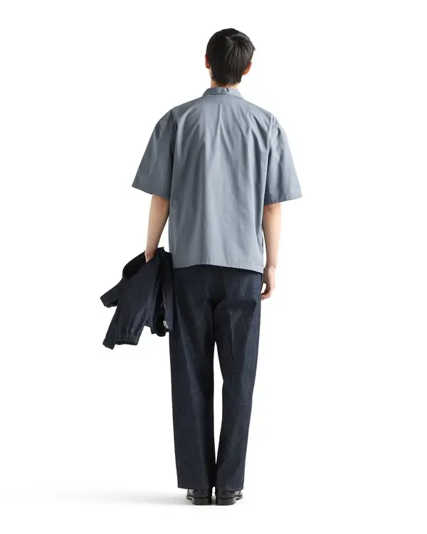 Prada Short-sleeved Technical Cotton Shirt - Grey