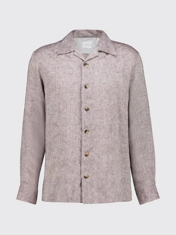 Brunello Cucinelli Linen Casual Shirt - Brown