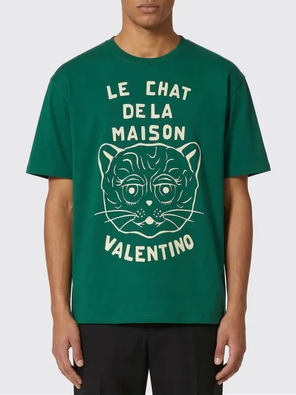 Valentino Garavani Printed Cotton Crew Neck T-shirt