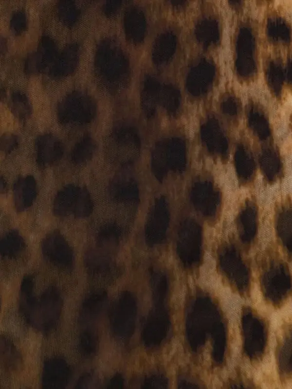 Sportmax Animal Print Jersey And Tulle Long Sleeve Top