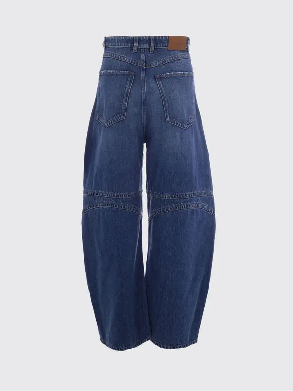 Sportmax Cotton Denim Baggy Jeans - Blue