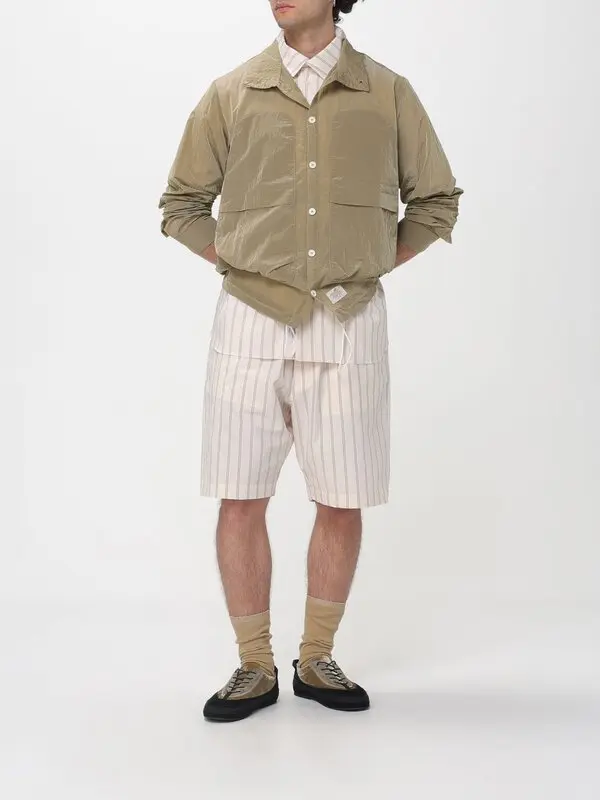 RANRA Striped Cotton Chino Shorts - White