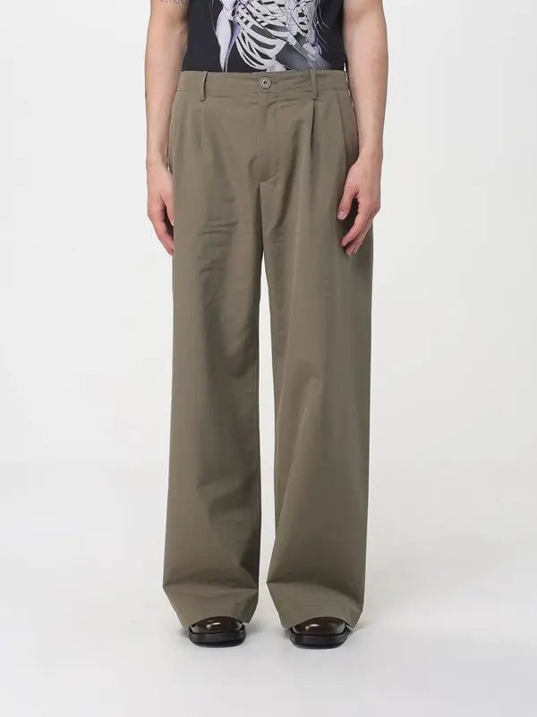 Our Legacy Wide Leg Cotton Blend Trousers - Green