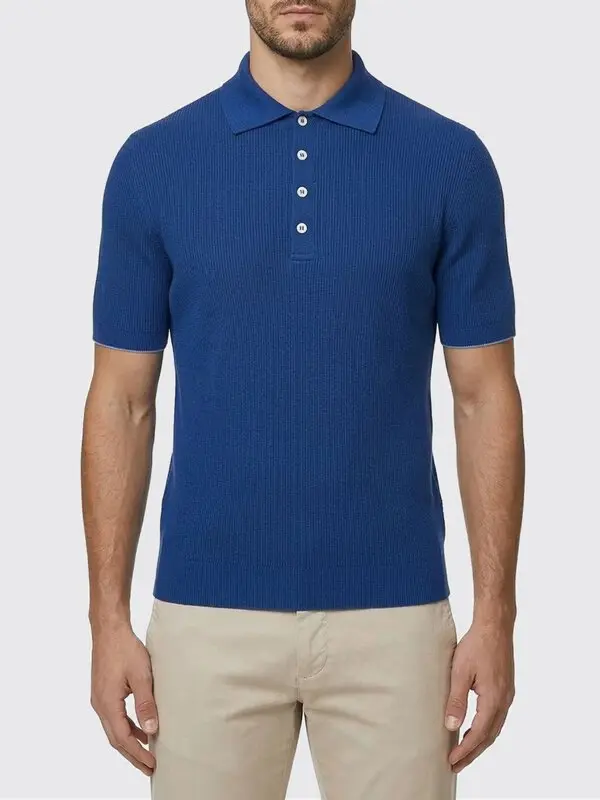 Brunello Cucinelli Cotton Knit Polo Shirt - Grey