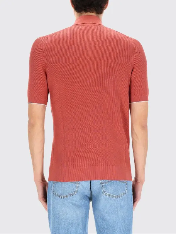 Brunello Cucinelli Cotton Knit Polo Shirt - Red
