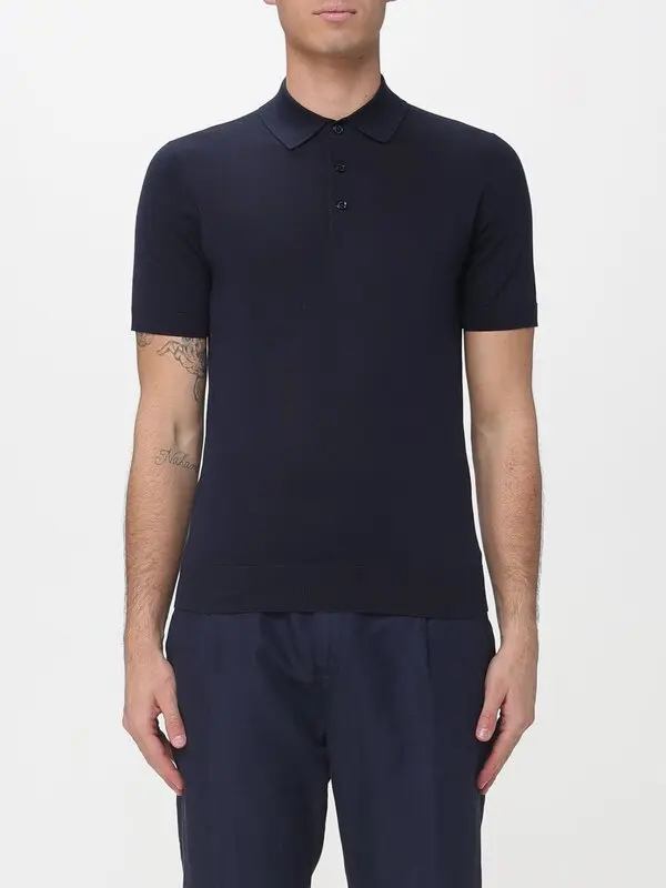 PAOLO PECORA Knit Polo Shirt - Blue