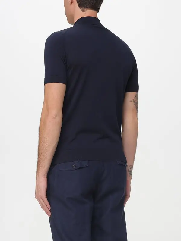 PAOLO PECORA Knit Polo Shirt - Blue