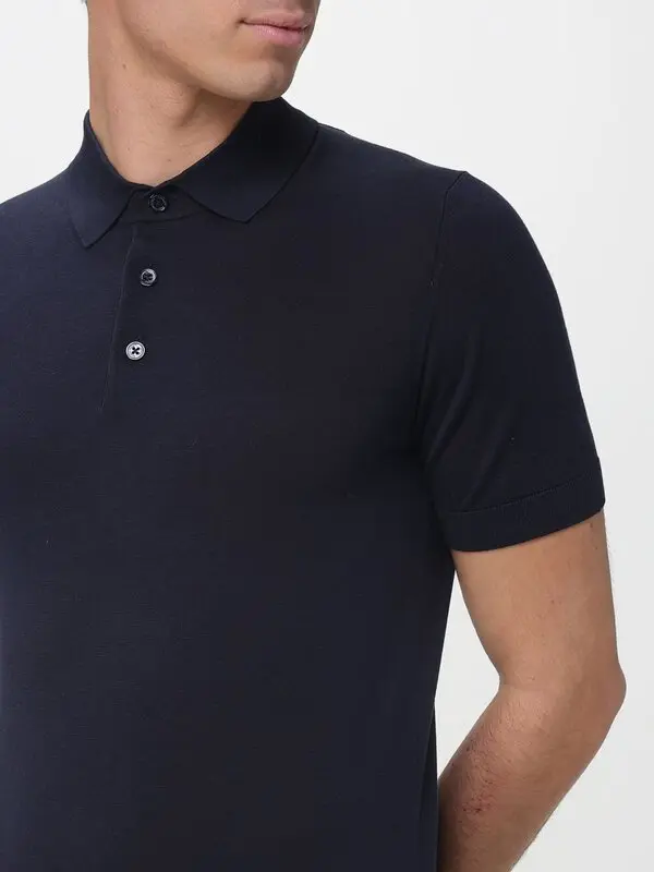 PAOLO PECORA Knit Polo Shirt - Blue
