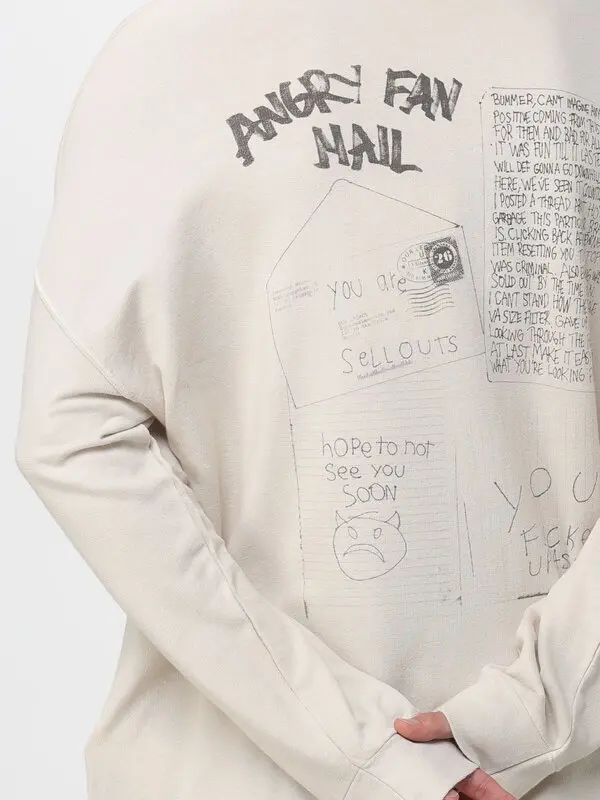 Our Legacy Graphic Print Cotton Crewneck Sweatshirt - Beige