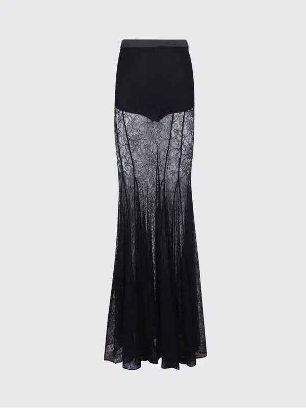 Elisabetta Franchi Long Lace Skirt - Black