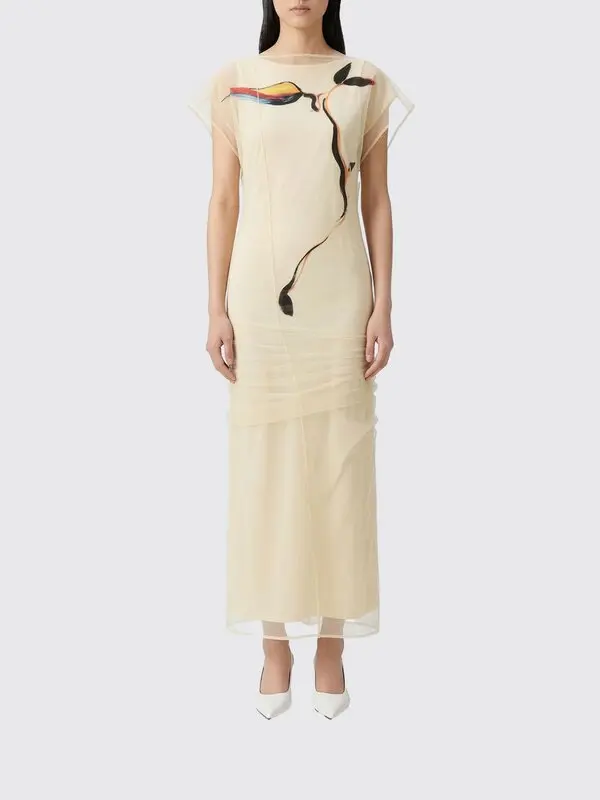 Sportmax Printed Jersey Midi Dress - Yellow