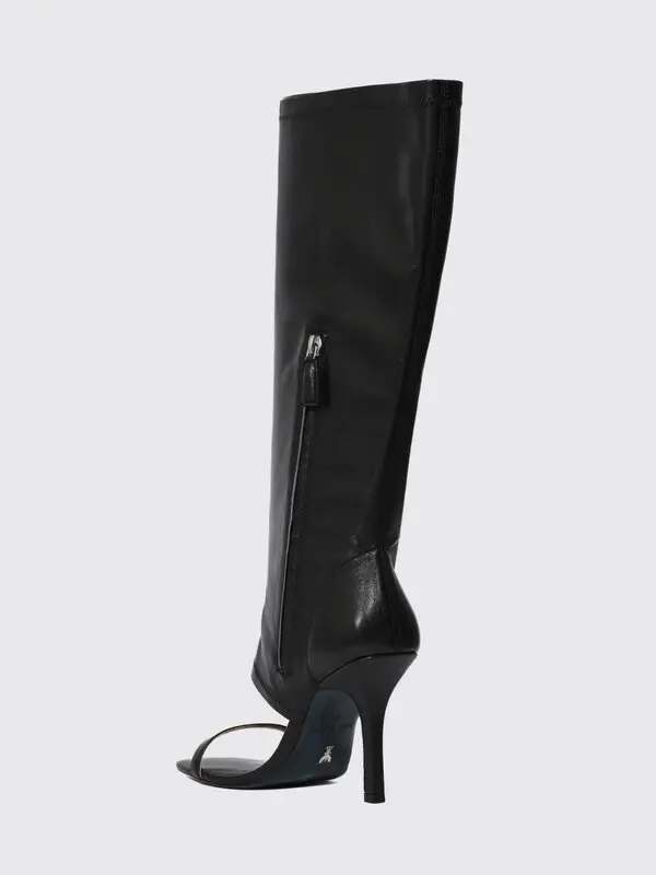 Patrizia Pepe Leather Zip Up High Heel Boots - Black
