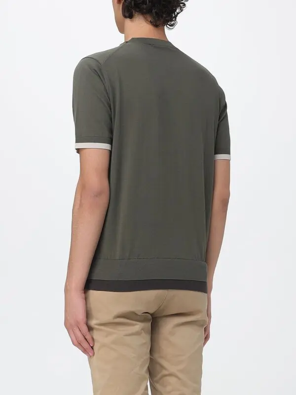 PAOLO PECORA V-neck Short Sleeve Sweater - Green
