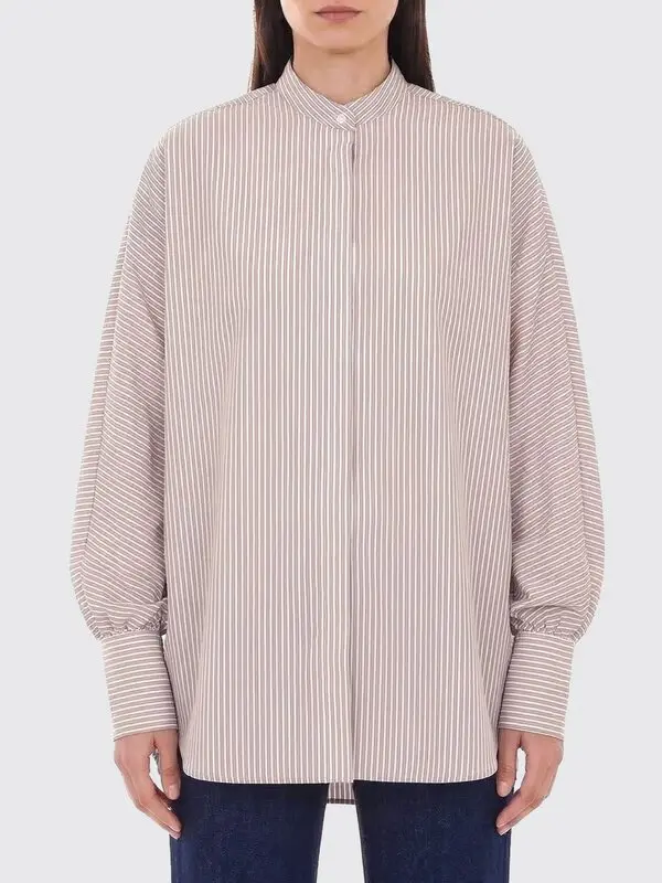 Brunello Cucinelli Striped Cotton Shirt - Brown