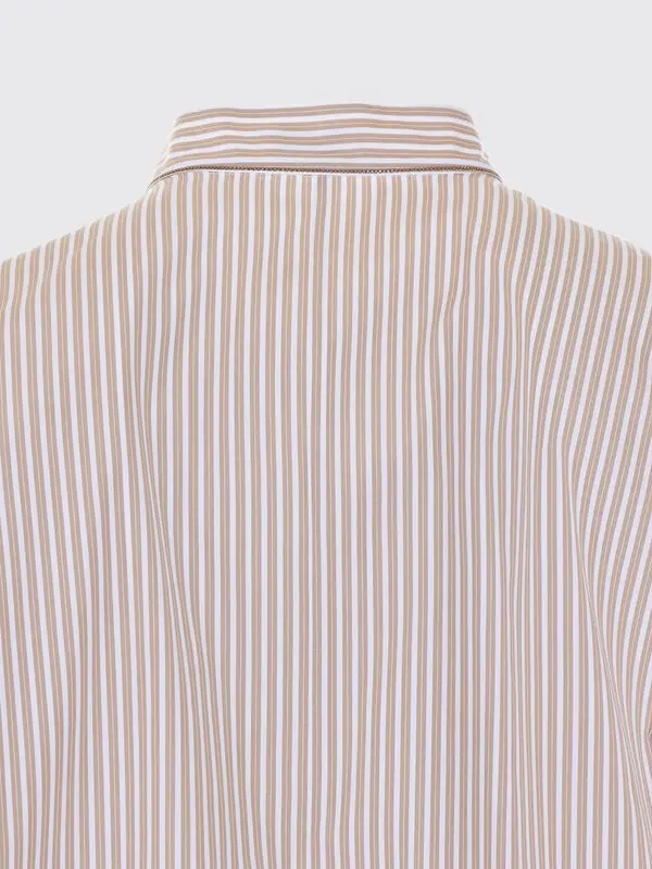 Brunello Cucinelli Striped Cotton Shirt - Brown