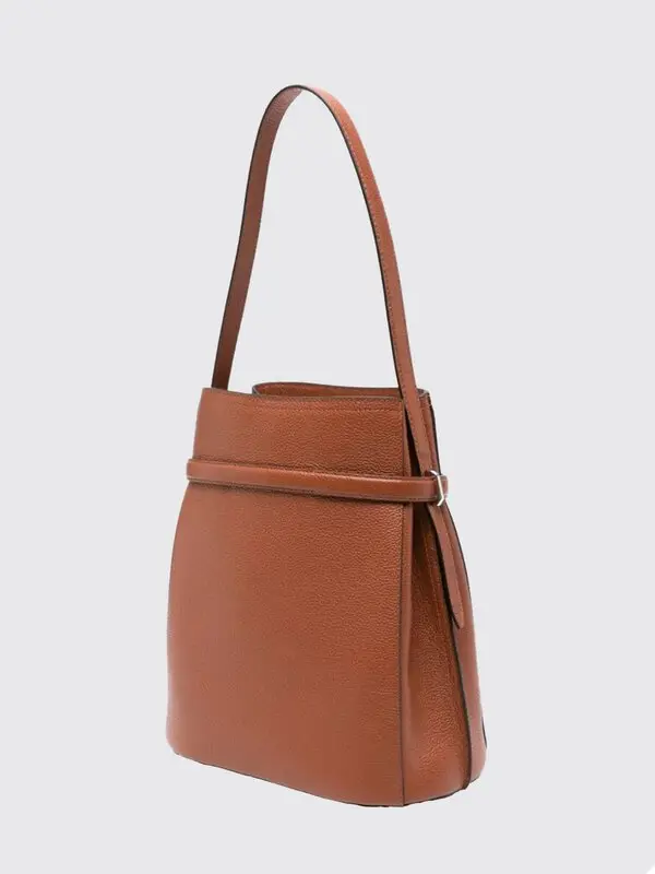 TOTEME Grained Leather Bucket Bag - Earth