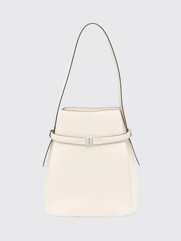 TOTEME Grained Leather Bucket Bag - White