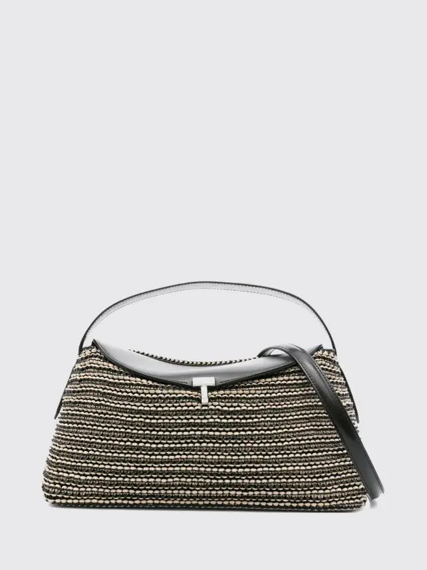 TOTEME Woven Leather T-lock Bag - Black