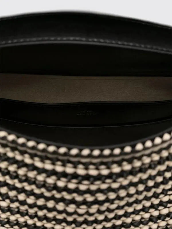 TOTEME Woven Leather T-lock Bag - Black