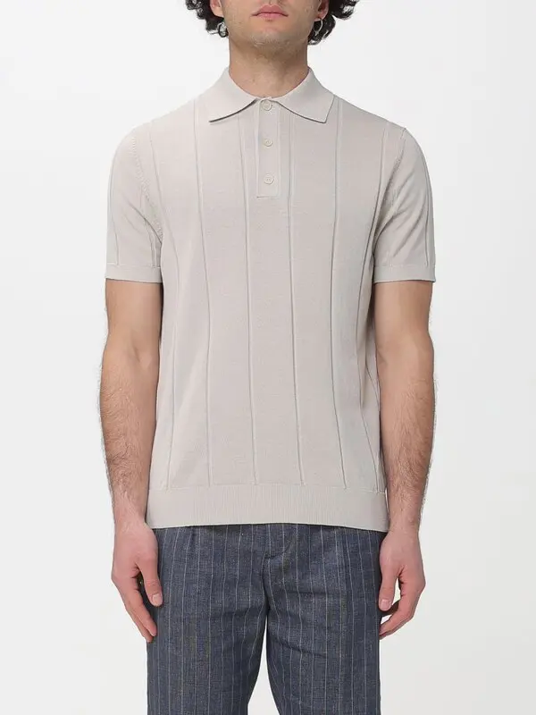 MANUEL RITZ Cotton Knit Polo Shirt - Beige