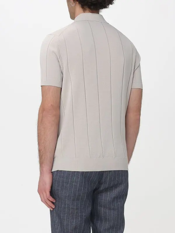 MANUEL RITZ Cotton Knit Polo Shirt - Beige