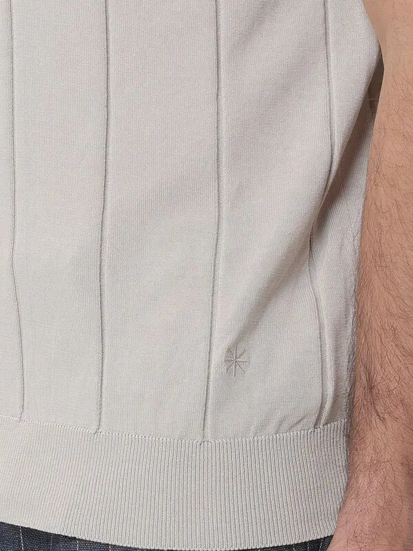 MANUEL RITZ Cotton Knit Polo Shirt - Beige
