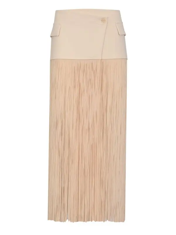 Patrizia Pepe Fringe Skirt - Ivory