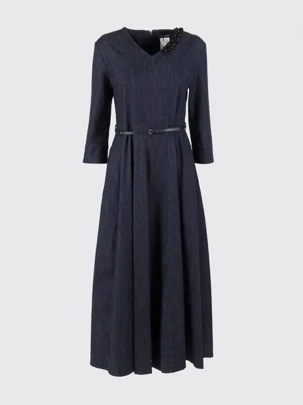 Max Mara Embellished Cotton Blend Dress