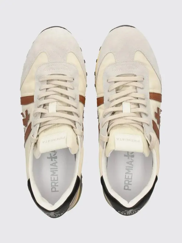 Premiata Lucy Suede And Nylon Low-top Lace-up Sneakers - White