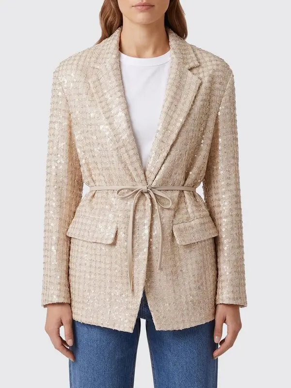 Brunello Cucinelli Silk Organza Blazer With Embroidered Sequins