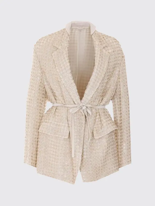 Brunello Cucinelli Silk Organza Blazer With Embroidered Sequins