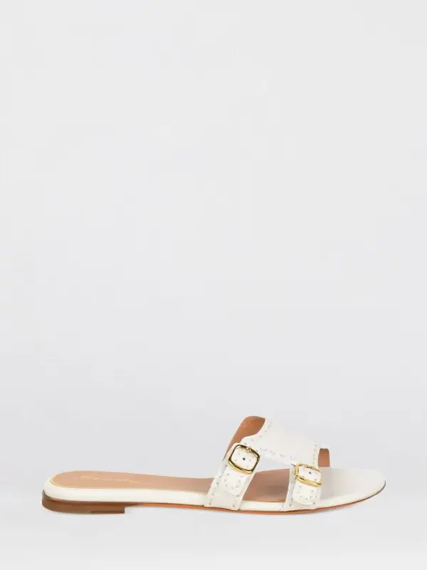 Santoni Buckled Heeled Sandals - White
