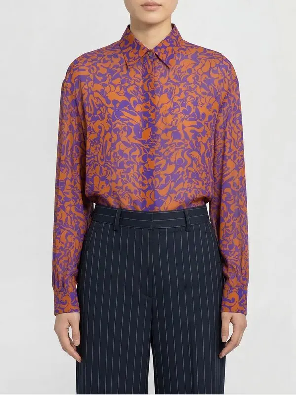Dries Van Noten Abstract Print Viscose Shirt - Yellow