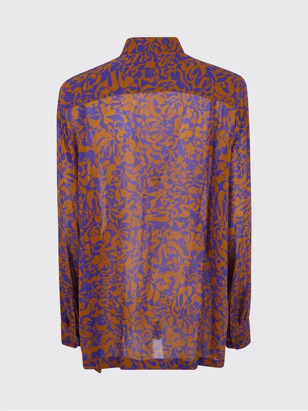 Dries Van Noten Abstract Print Viscose Shirt - Yellow