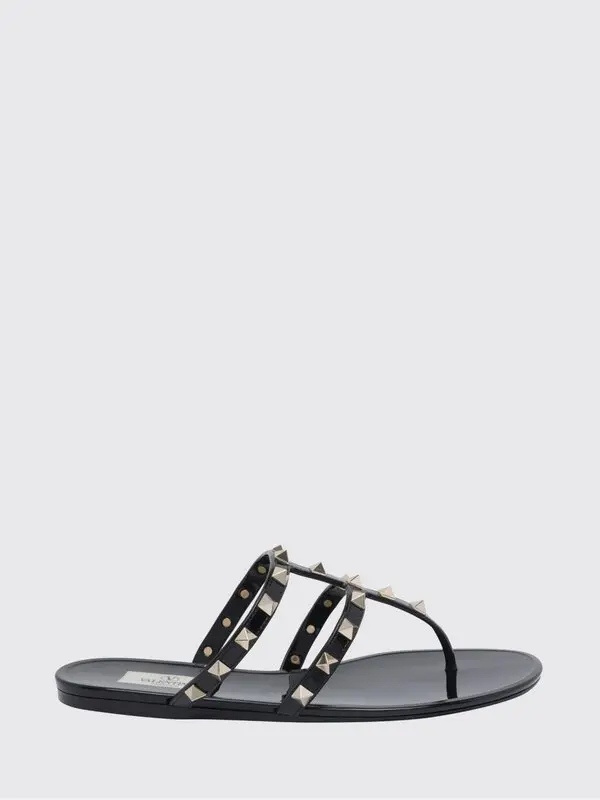 Valentino Garavani Rockstud Rubber Flip-flop Sandals - Black