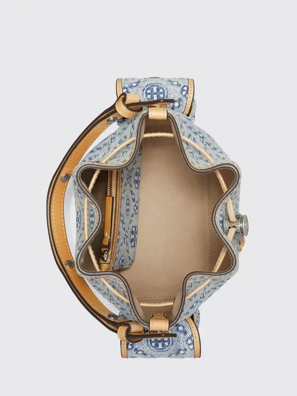 Tory Burch T Monogram Jacquard Denim Bucket Bag - Blue
