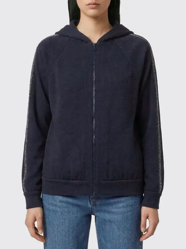 Brunello Cucinelli Zip-up Hoodie With Embellished Trim - Grey