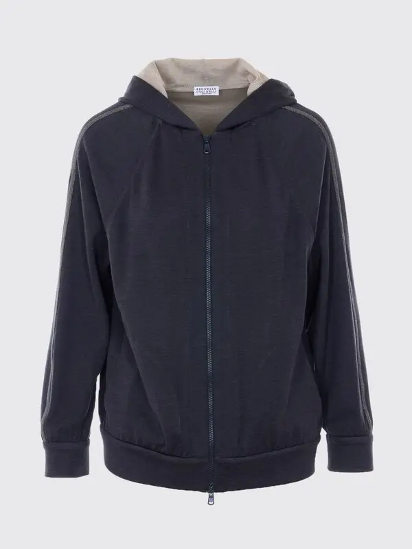 Brunello Cucinelli Zip-up Cotton Blend Hoodie