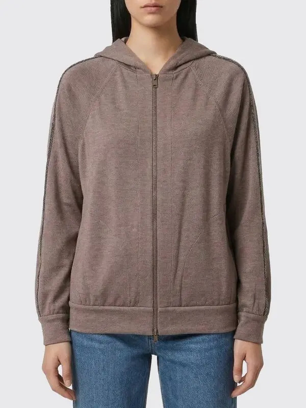 Brunello Cucinelli Zip-up Cotton Blend Hoodie