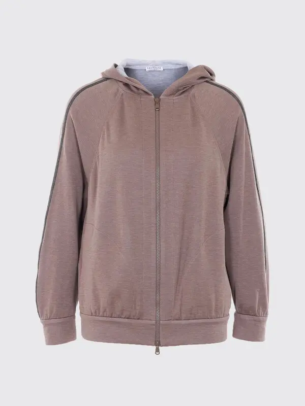 Brunello Cucinelli Zip-up Cotton Blend Hoodie