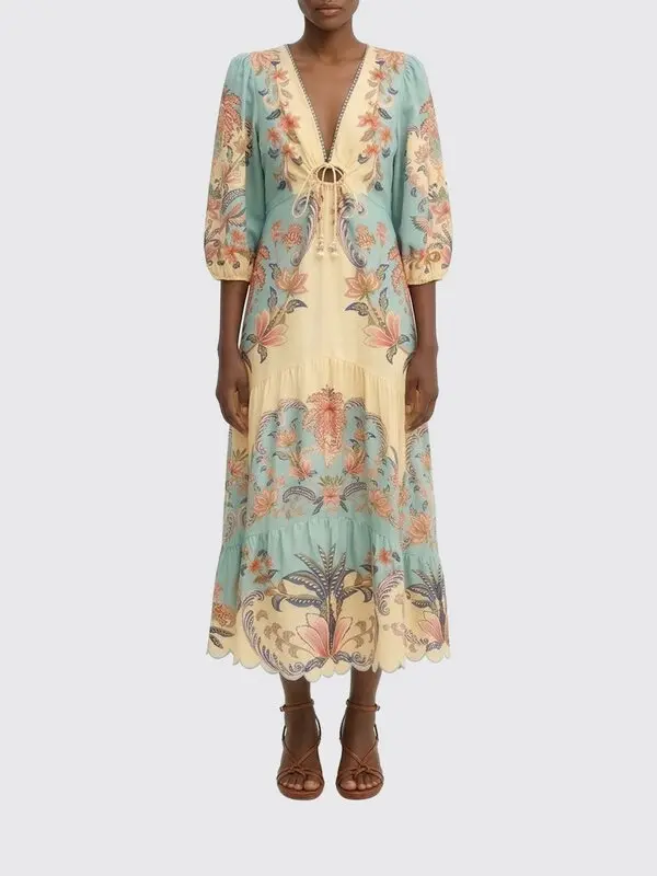Farm Rio Floral Printed Dress - Butter
